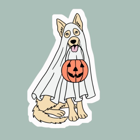 Design | Halloween Ghost Dog Vinyl Sticker3 Inches Big 31 Off | Poshmark